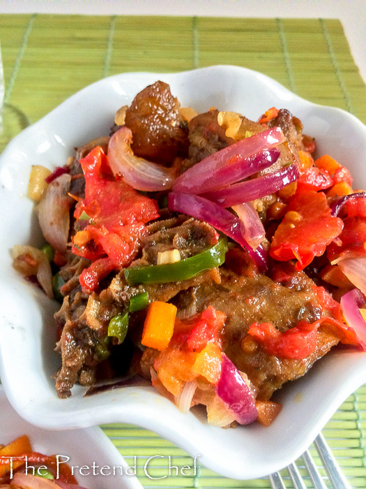 Peppered mixed meat, mixed meat in tomato relish - The Pretend Chef