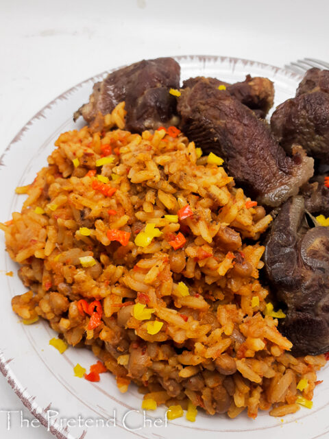 Nigerian Rice and Beans Jollof - The Pretend Chef